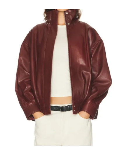 ARMA Arma Long-Sleeve Leather Jacket with Stand Collar